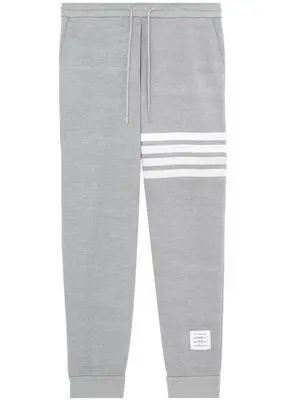 Thom Browne Ottoman Rib 4-bar Stripe Track Pants - Grey
