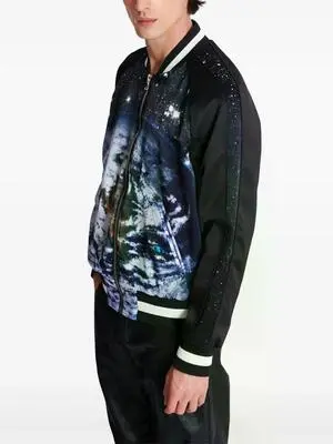 Balmain Varsity Jacket With Earth And Stars Graphic