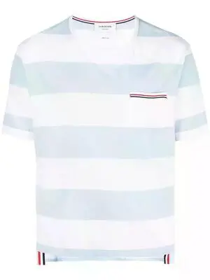 Thom Browne Rwb Pocket Striped T-shirt - Blue