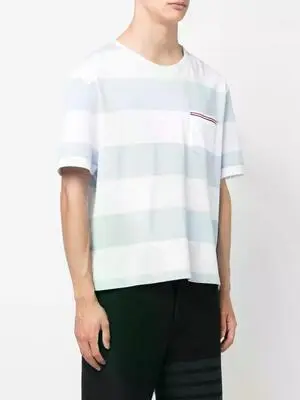 Thom Browne Rwb Pocket Striped T-shirt - Blue