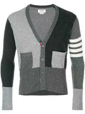 Thom Browne Fitted Waist V-neck Cardigan - Grey