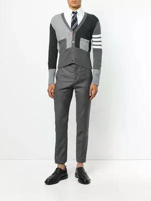 Thom Browne Fitted Waist V-neck Cardigan