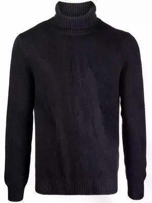 DELL'OGLIO Roll-neck Rib-trimmed Jumper - Grey