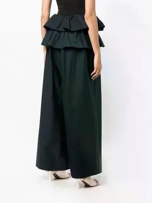 Goen.j Layered Ruffled Wide-leg Trousers - Blue