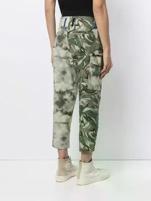 PORTS V Camouflage Tie-dye Tapered Trousers