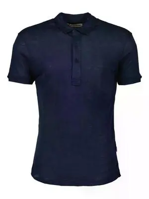 Orlebar Brown Short-sleeved Linen Polo Shirt - Blue