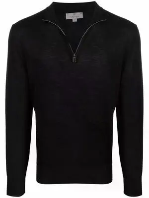 Canali Zipped Funnel-neck Pullover