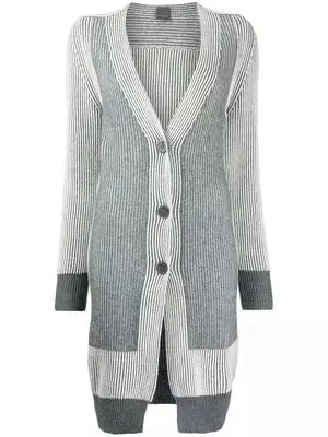 Lorena Antoniazzi Colour-block Ribbed-knit Cardigan-coat