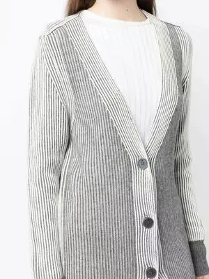 Lorena Antoniazzi Colour-block Ribbed-knit Cardigan-coat