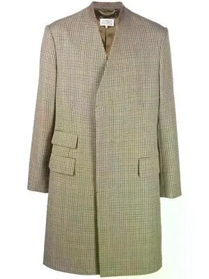 MAISON MARGIELA Herringbone-pattern Collarless Coat