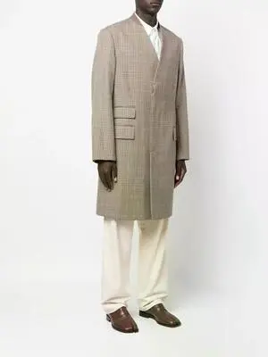 MAISON MARGIELA Herringbone-pattern Collarless Coat