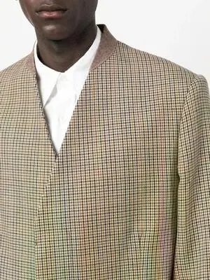 MAISON MARGIELA Herringbone-pattern Collarless Coat