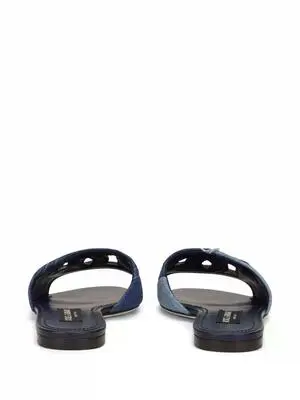 Dolce & Gabbana Dg Logo Patchwork Denim Sandals - Blue