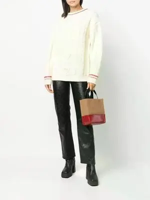 MARINE SERRE Cable Knit Wool Jumper