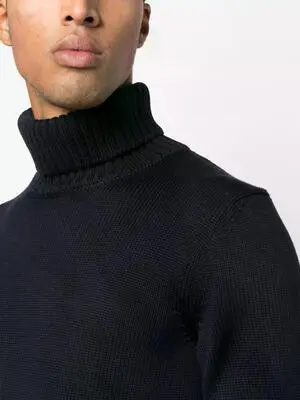 ZANONE Roll-neck Knitted Sweater - Blue