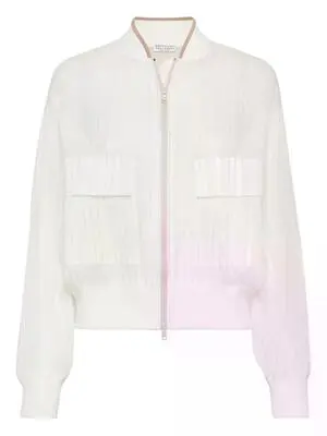 Brunello Cucinelli Striped Bomber Jacket