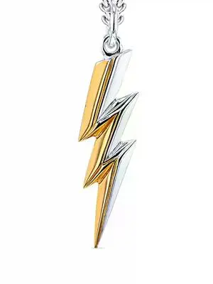 TRUE ROCKS Lightning Bolt Pendant Necklace - Silver