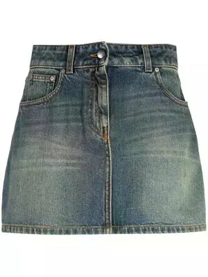 Palm Angels Star-motif Denim Mini Skirt