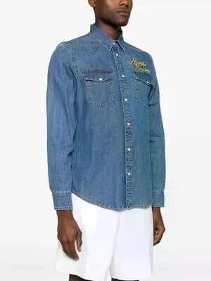 Alexander McQueen Logo-embroidered Denim Shirt