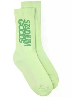 STADIUM GOODS Intarsia-knit Logo Crew Socks - Green