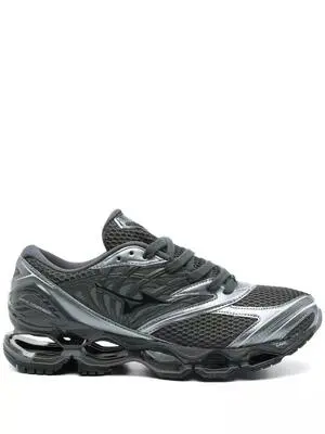 Mizuno Lace-up Fastening Sneakers With Padded Ankle And Chunky Rubber Sole - Grey