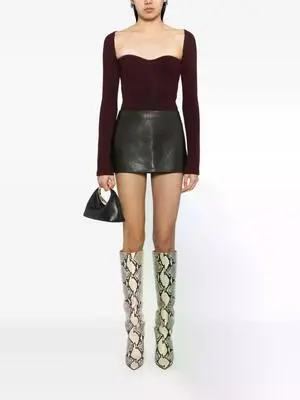 Khaite The Jett Mini Skirt - Brown