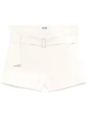 MSGM Belted Shorts - Neutrals