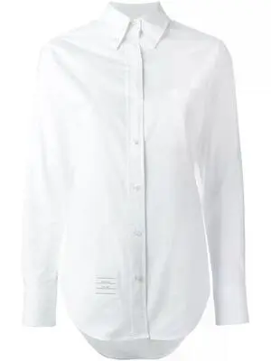 Thom Browne Classic Long Sleeve Oxford Shirt - White