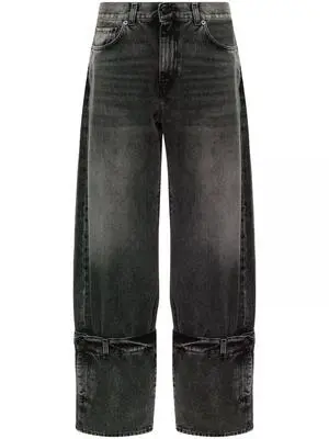 HAIKURE Cuff-detail Wide Leg Jeans