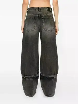HAIKURE Cuff-detail Wide Leg Jeans