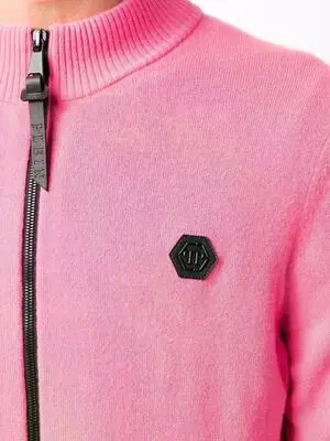 Philipp Plein Logo-patch Zip-up Cardigan