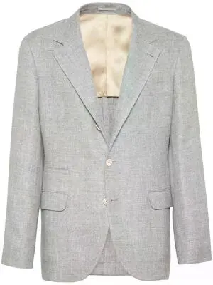 Brunello Cucinelli Notched-lapels Single-breasted Blazer - Grey