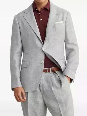 Brunello Cucinelli Notched-lapels Single-breasted Blazer - Grey