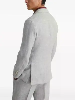 Brunello Cucinelli Notched-lapels Single-breasted Blazer - Grey