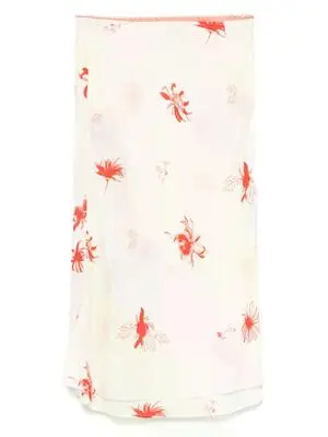 SAMUEL GUÌ YANG Floral-print Asymmetric Skirt