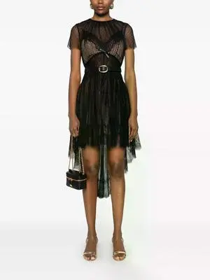 SELF-PORTRAIT Dot-pattern Mesh Mini Dress