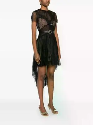 SELF-PORTRAIT Dot-pattern Mesh Mini Dress