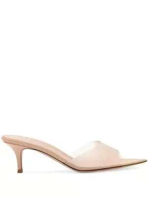 GIANVITO ROSSI Elle 55mm Translucent Mules - Neutrals