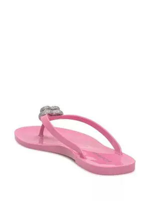 Mach & Mach Double-hearted Flip Flops - Pink