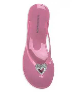 Mach & Mach Double-hearted Flip Flops - Pink