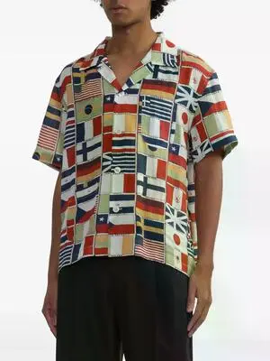 BODE Flag-print Linen Shirt