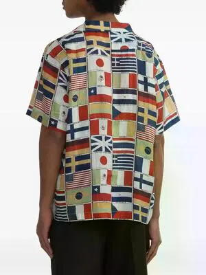 BODE Flag-print Linen Shirt