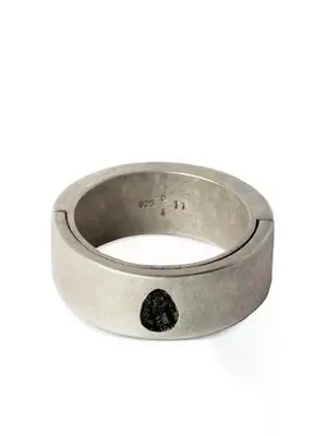 PARTS OF FOUR Sistema Black Diamond Ring - Silver