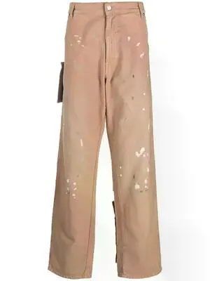 DARKPARK Paint-splatter Patch Pocket Wide-leg Jeans