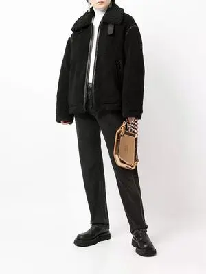 JUUN.J Faux-shearling Oversized Biker Coat