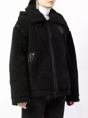 JUUN.J Faux-shearling Oversized Biker Coat