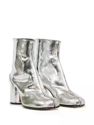 MAISON MARGIELA Tabi 80mm Mirror-effect Ankle Boots - Silver