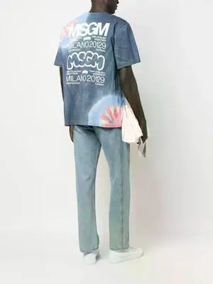 MSGM Logo-print Tie-dye T-shirt