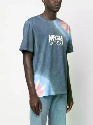 MSGM Logo-print Tie-dye T-shirt