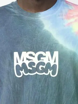 MSGM Logo-print Tie-dye T-shirt